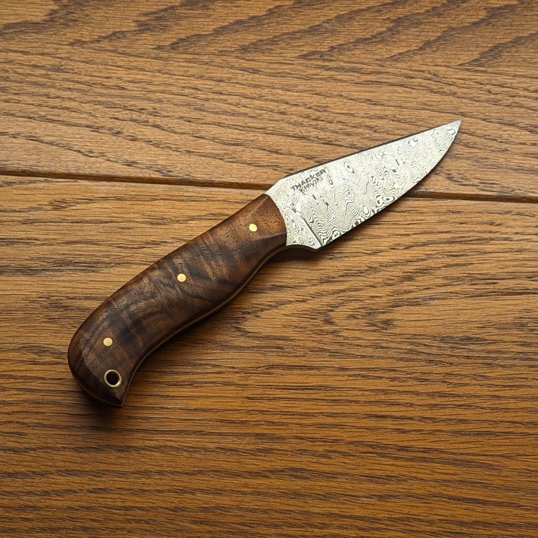 Damascus Hunter (Claro Walnut) – Thacker Knives